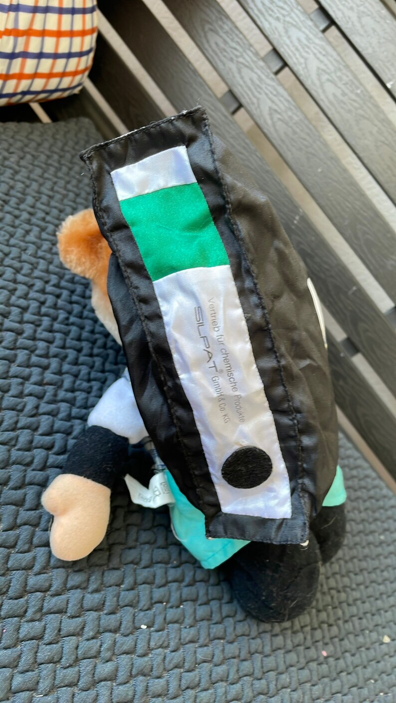 Vintage Teddy Bear , Enot Plush With Suit Green Cap and Pants and Red ...