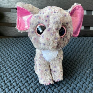 Ty Beanie Boos Ellie the Elephant Pink Sparkle Eyes Plush Stuffed ...