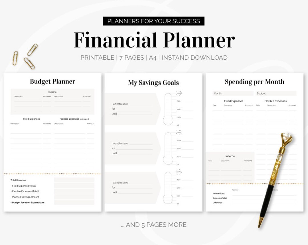 Financial Planner English, Printable Planner for Your Finances, Planner ...