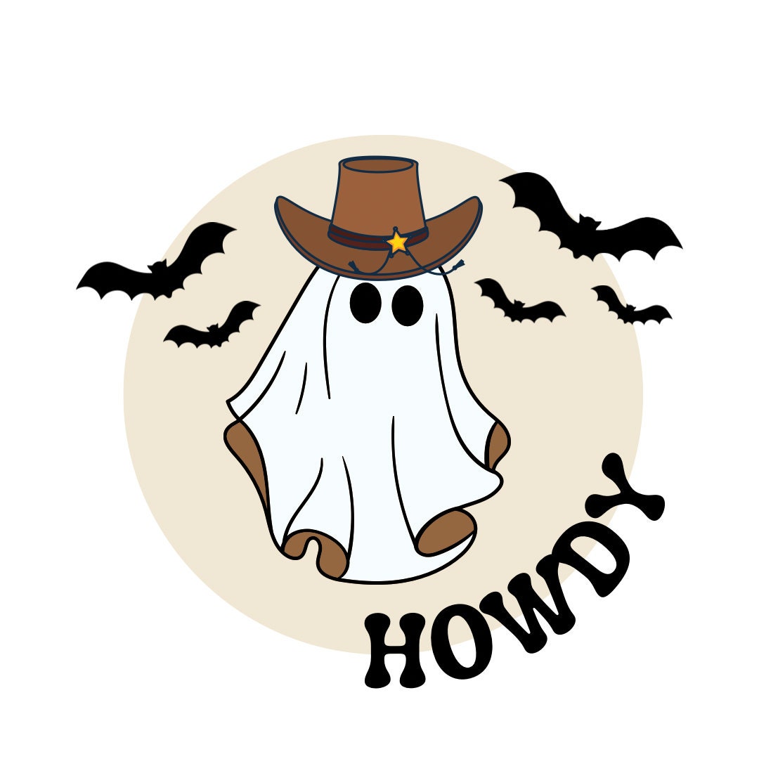 Cowboy Ghost Howdy Halloween Png - Etsy