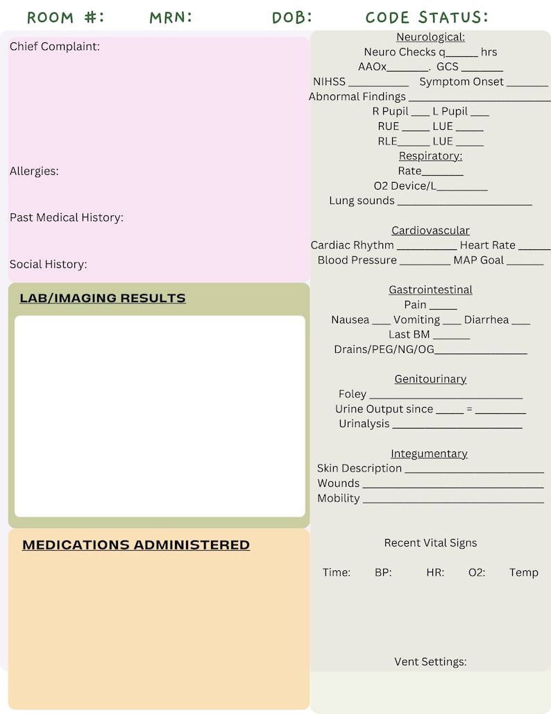 Nurse Handoff Report Guide - Etsy
