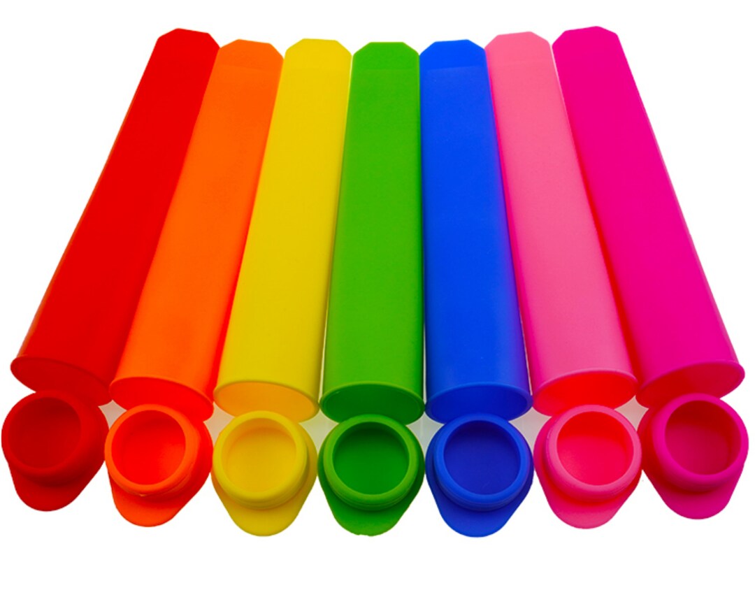 6pc- Silicone Ice Cream Mold Lolly Frozen Calippo Maker Popsicle Mould ...