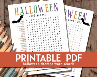 Halloween Word Search Puzzle Printable Game Halloween Part Game ...