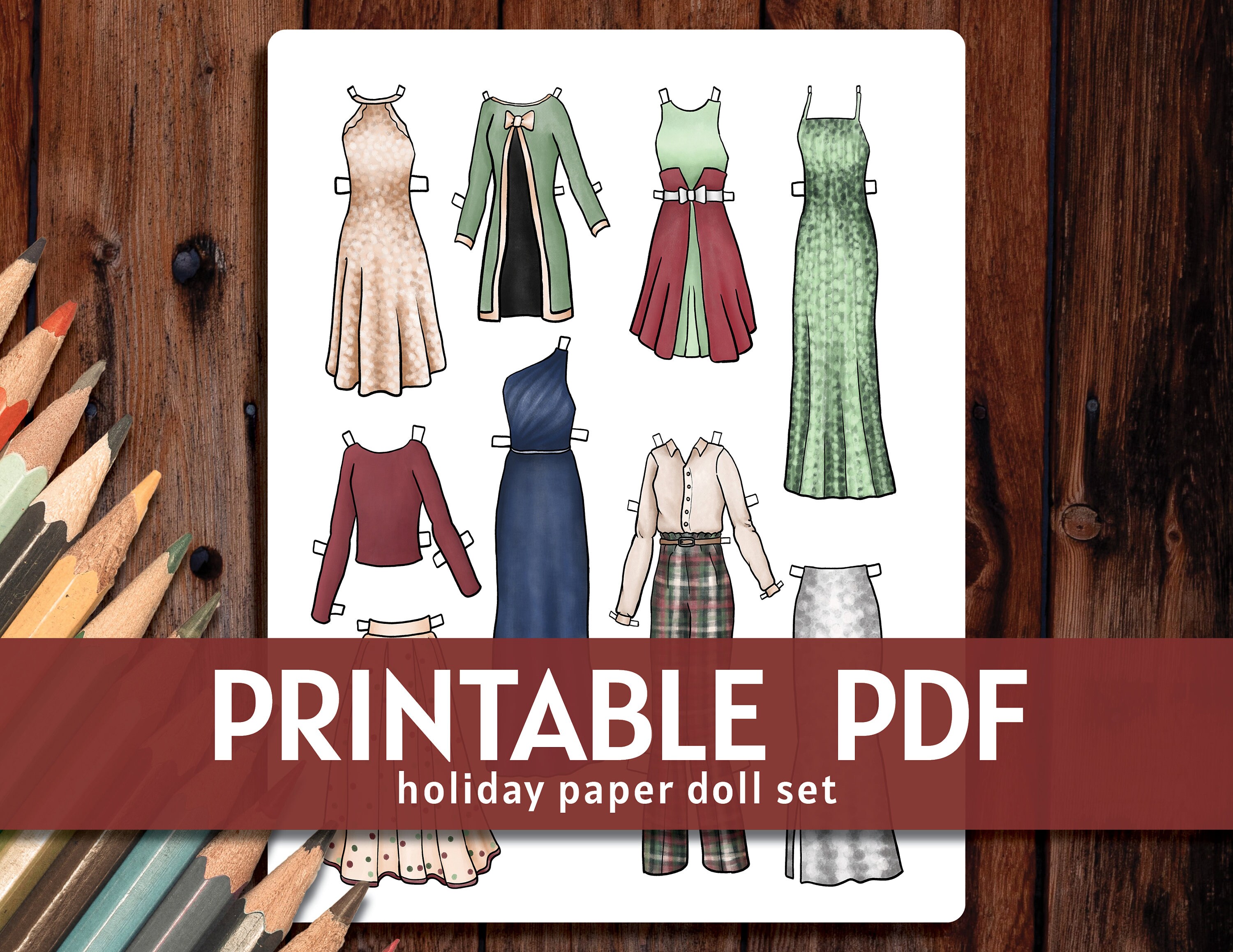 Paper Doll Print & Color Holiday Collection - Etsy