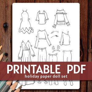 Paper Doll Print & Color - Holiday Collection - Etsy