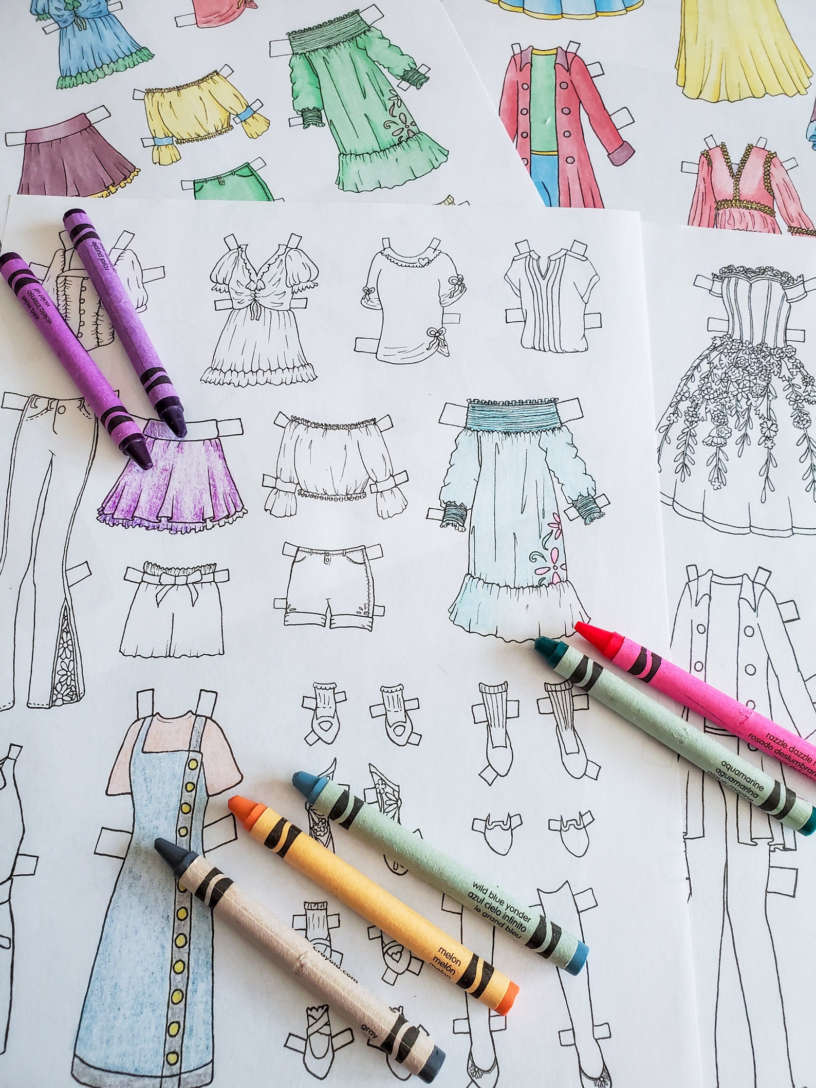 Printable Paper Doll Ausmalbild Frühling Set - Digital Download - Etsy.de