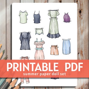 Paper Doll Print & Color - Summer Collection - Etsy