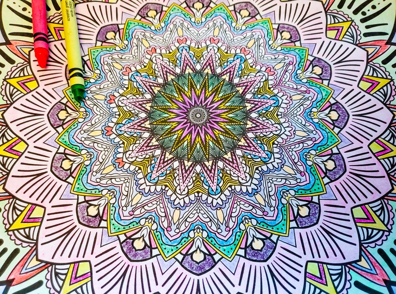 Fun Mandala Detailed Coloring Page Digital Download Printable - Etsy