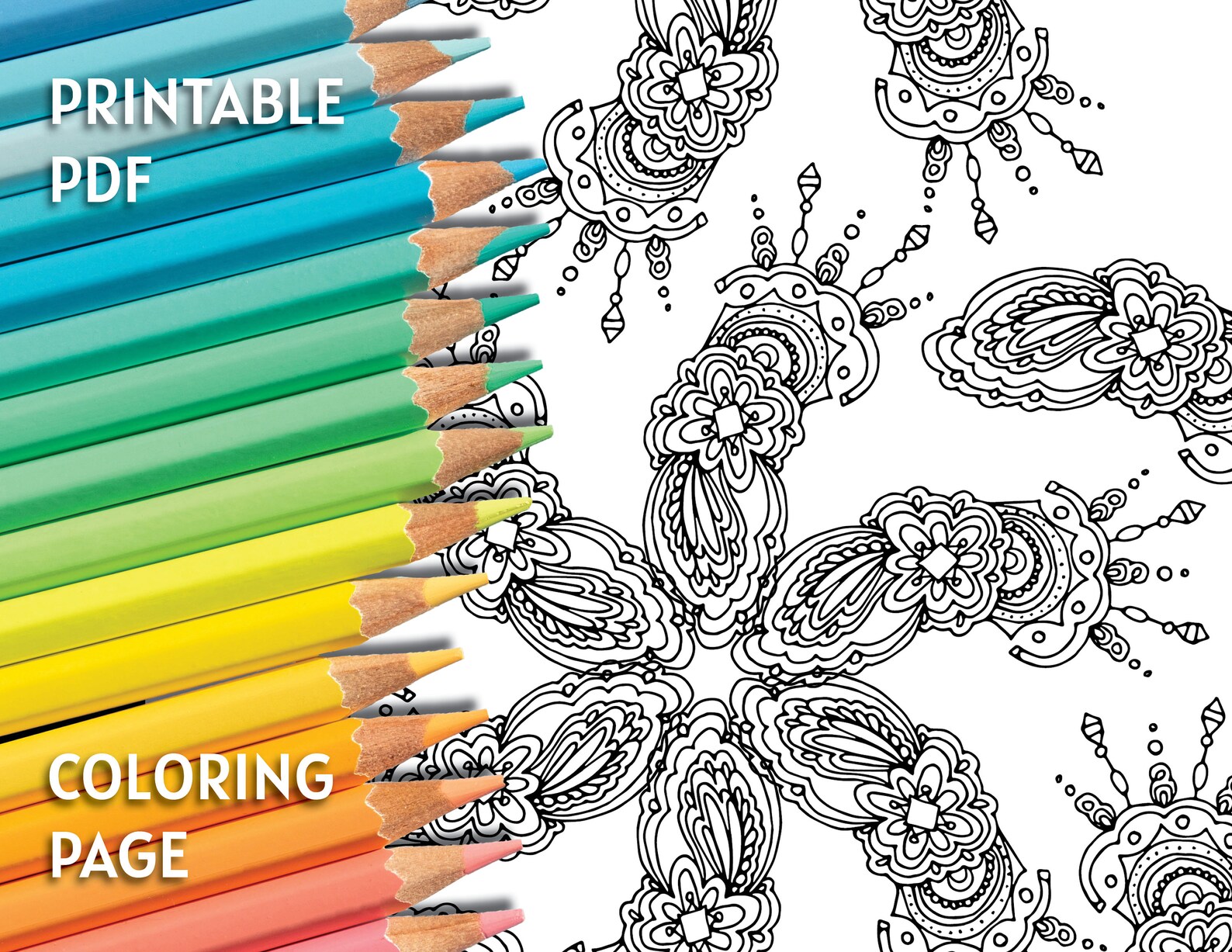 Funky Spiral Mandala Coloring Page Printable - Etsy