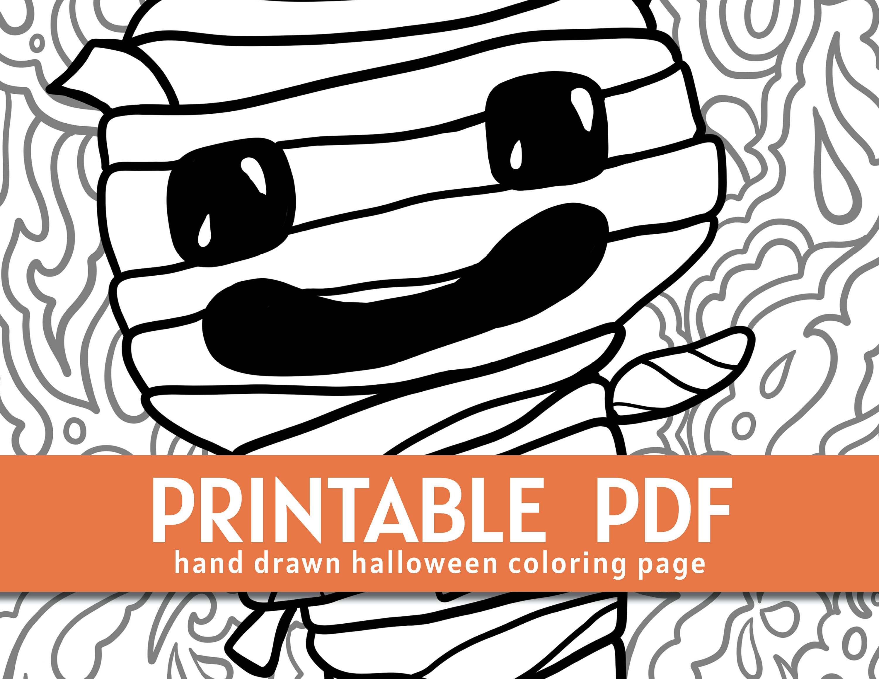 Adorable Halloween Mummy Coloring Page - Printable - Etsy