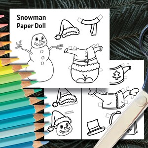 Christmas Snowman Paper Doll Kids Activity - Etsy