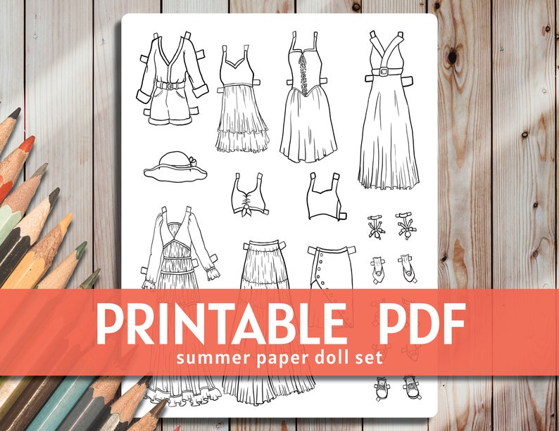 Paper Doll Print & Color - Summer Collection - Etsy