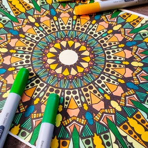 Sharp Mandala Coloring Page - Digital Download - Etsy