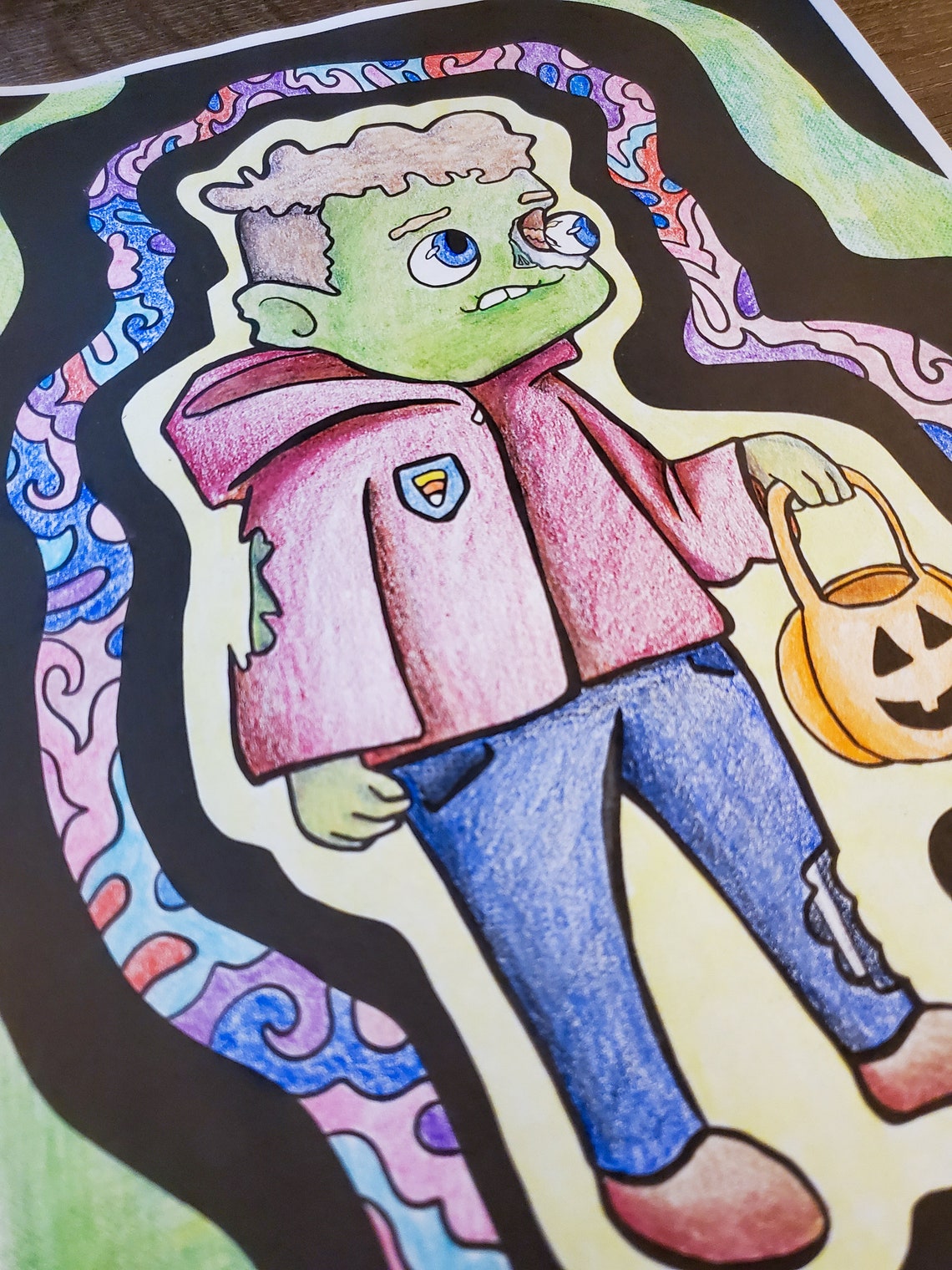 Halloween Zombie Coloring Page - Printable - Etsy