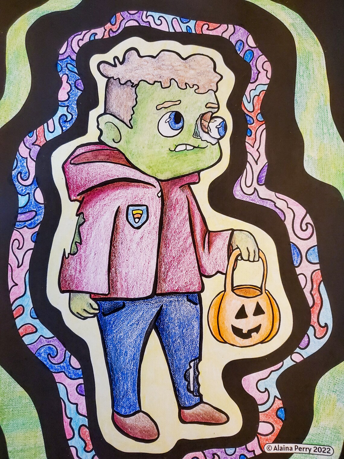Halloween Zombie Coloring Page - Printable - Etsy
