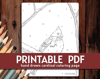Cardinal, Bird, Coloring Page, Bird Portrait, Printable Coloring Page ...