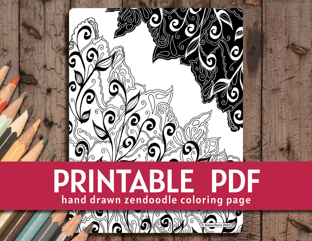 Swirly Printable Coloring Page - Etsy