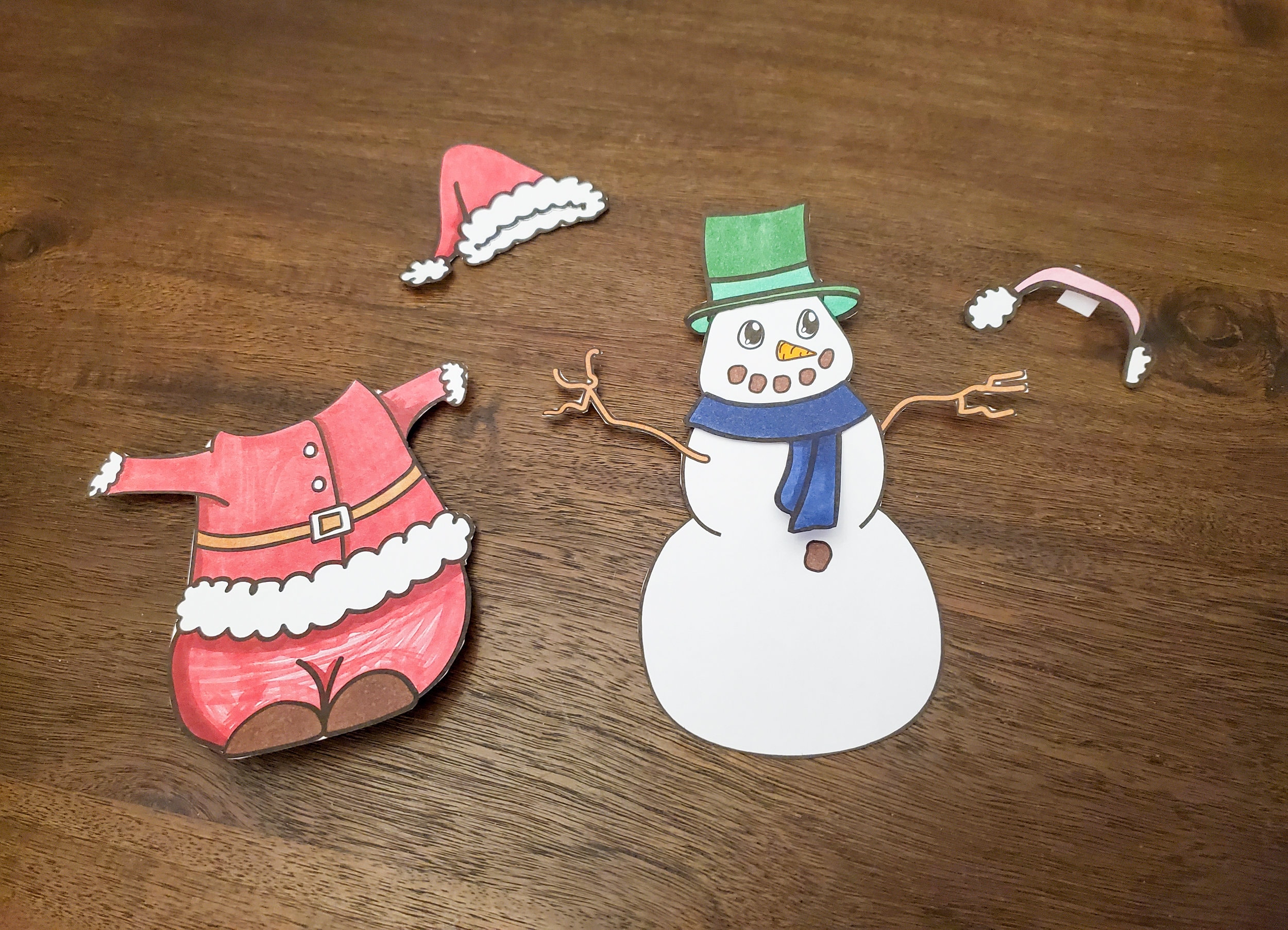 Christmas Snowman Paper Doll Kids Activity - Etsy