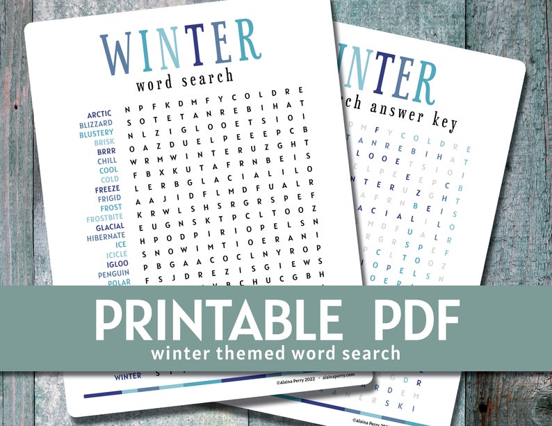 Winter Word Search - Printable - Etsy