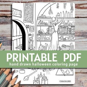 Halloween Coloring Page Bundle of Six - Printable - Etsy