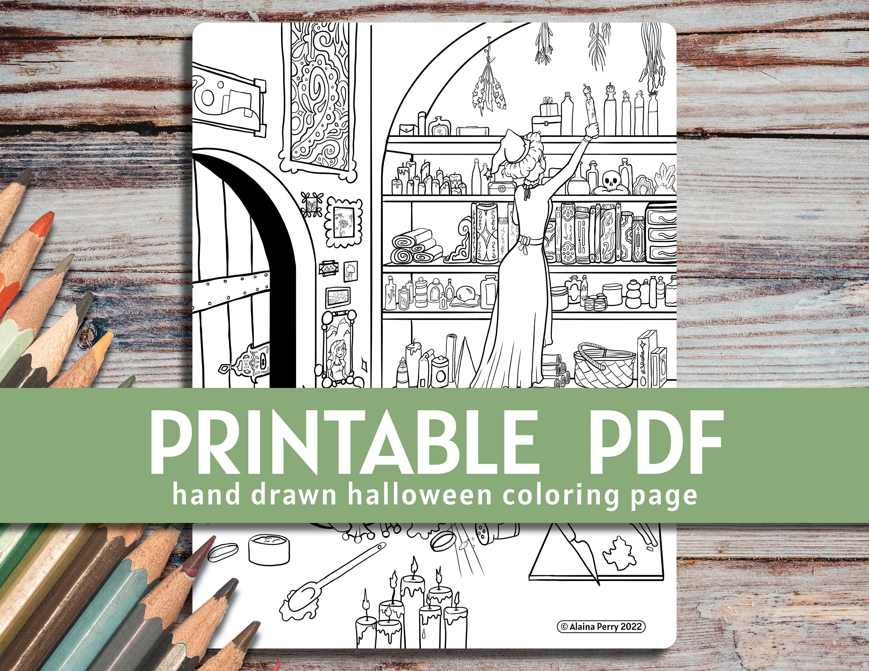 Halloween Coloring Page Bundle of Six Printable - Etsy