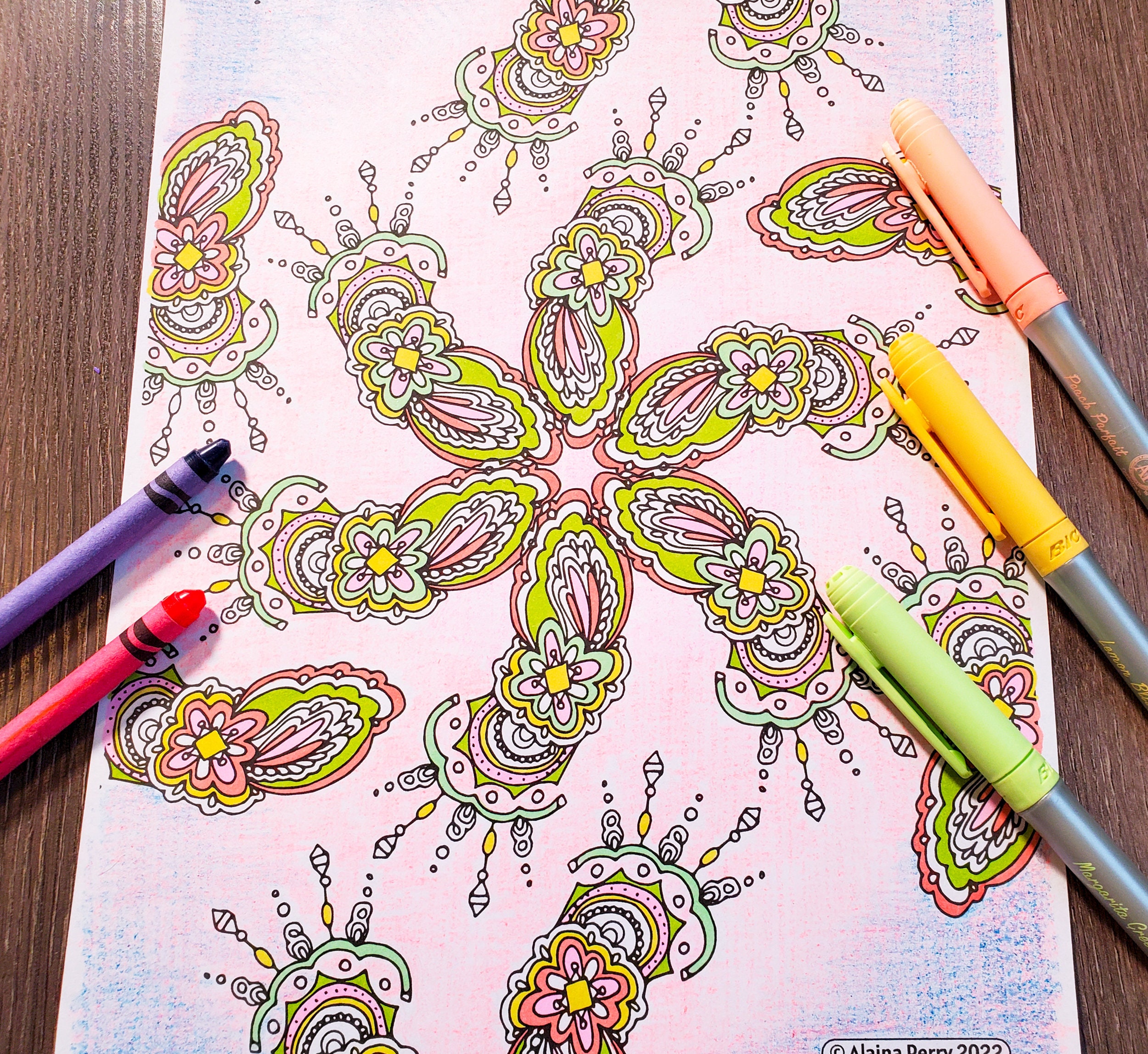 Funky Spiral Mandala Coloring Page Printable - Etsy