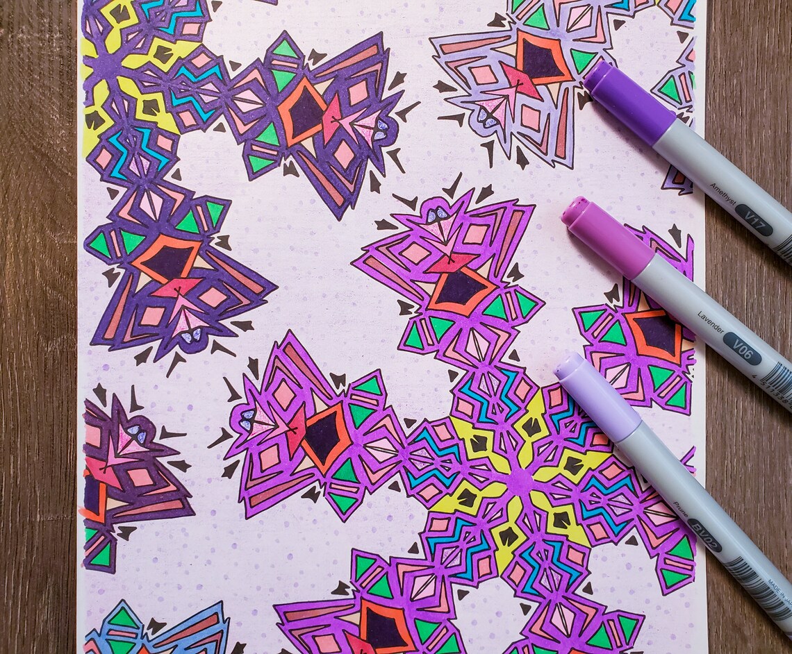Fun Mandala Pattern Coloring Page - Etsy