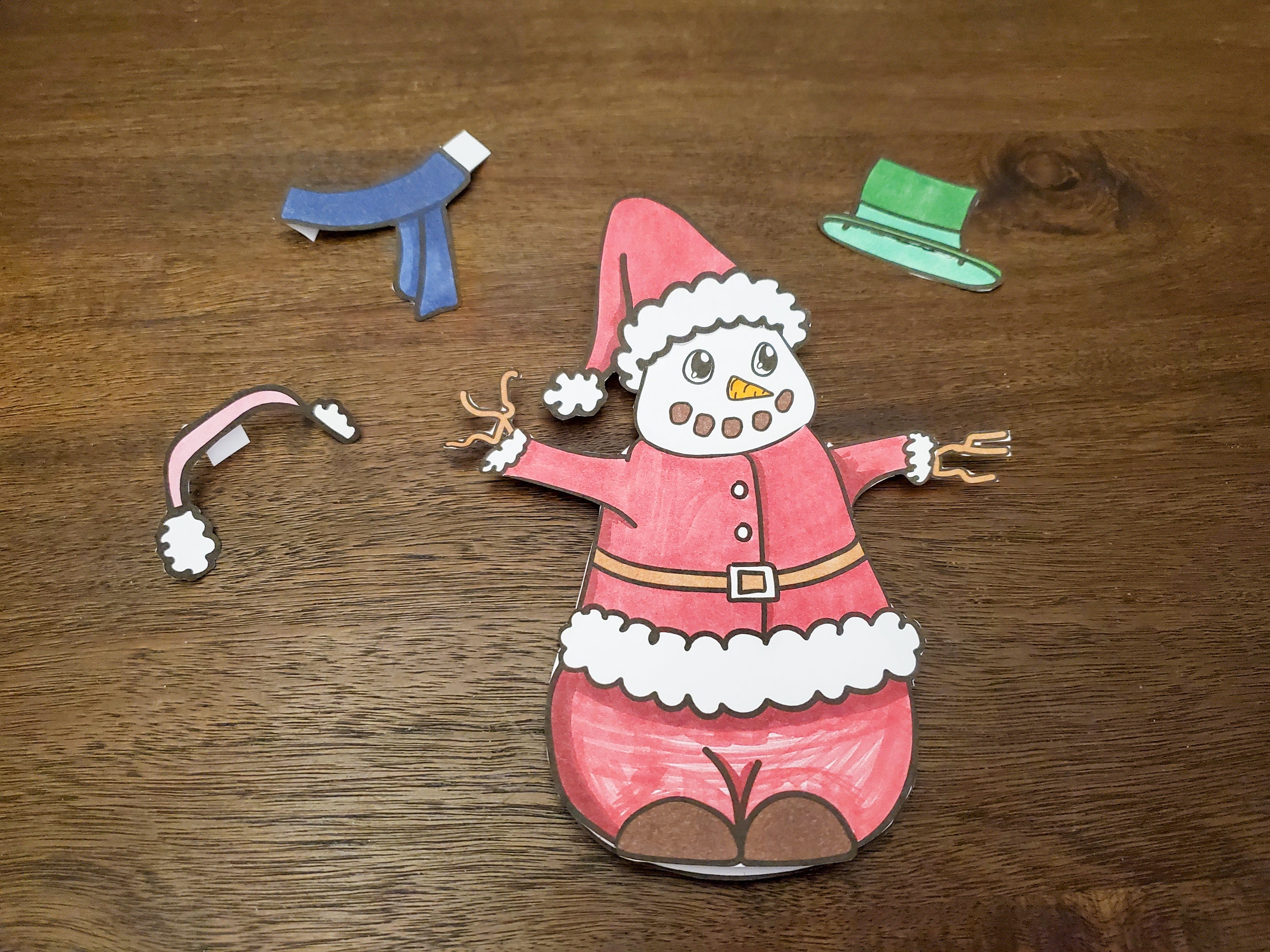 Christmas Snowman Paper Doll Kids Activity - Etsy