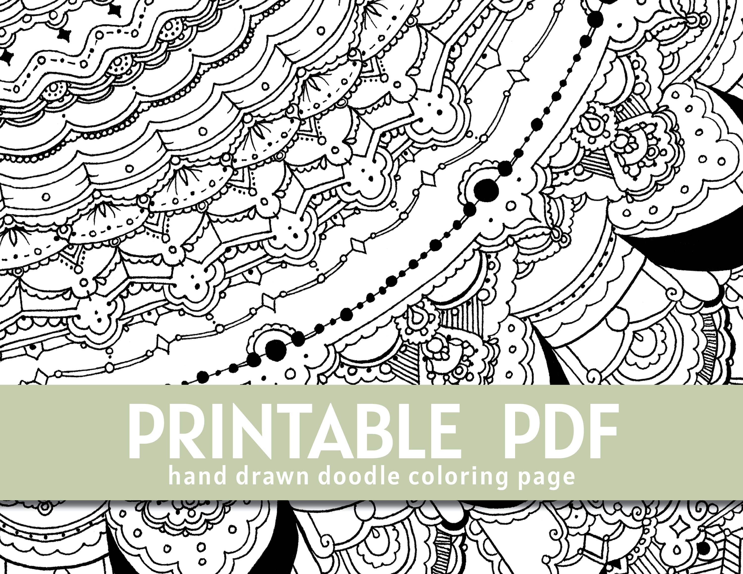 Lacy Doodle Coloring Page Printable - Etsy