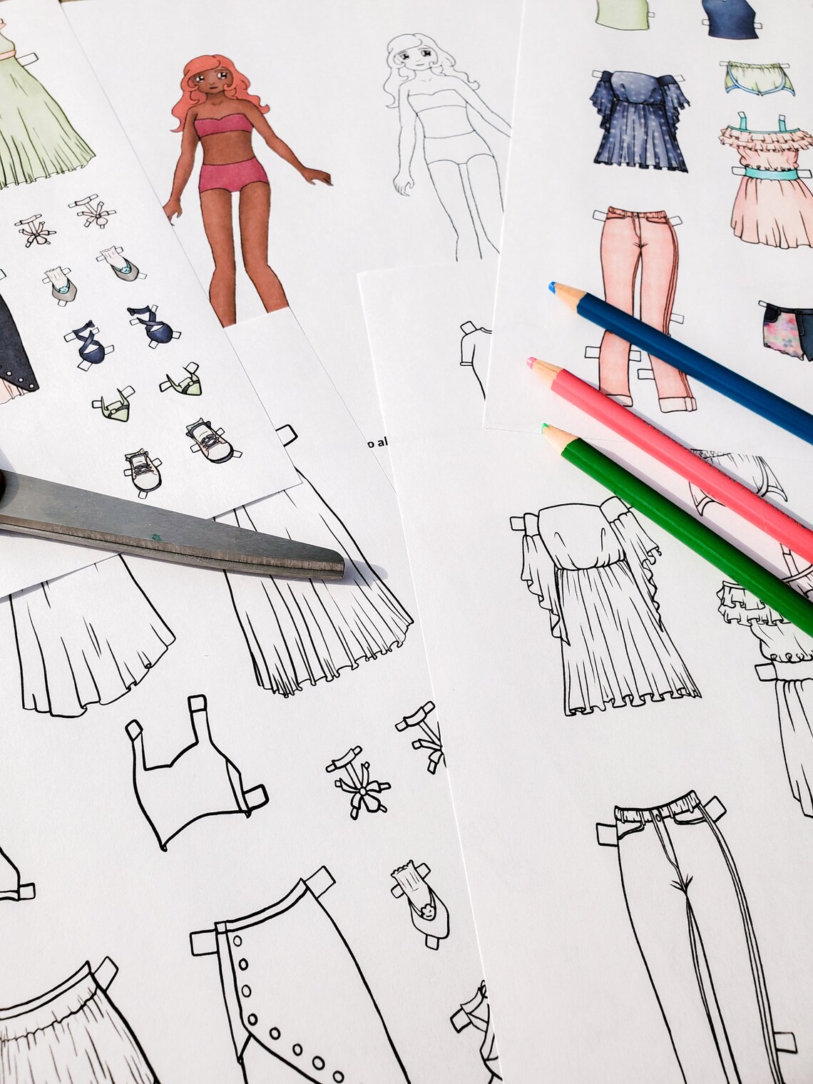 Paper Doll Print & Color Summer Collection - Etsy