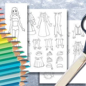 Printable Paper Doll Coloring Pages - Winter Collection - Etsy