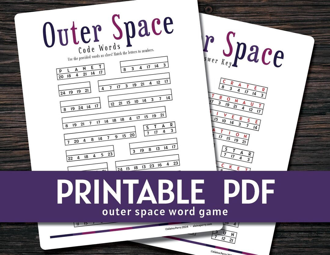 Outer Space Word Game - Printable - Etsy