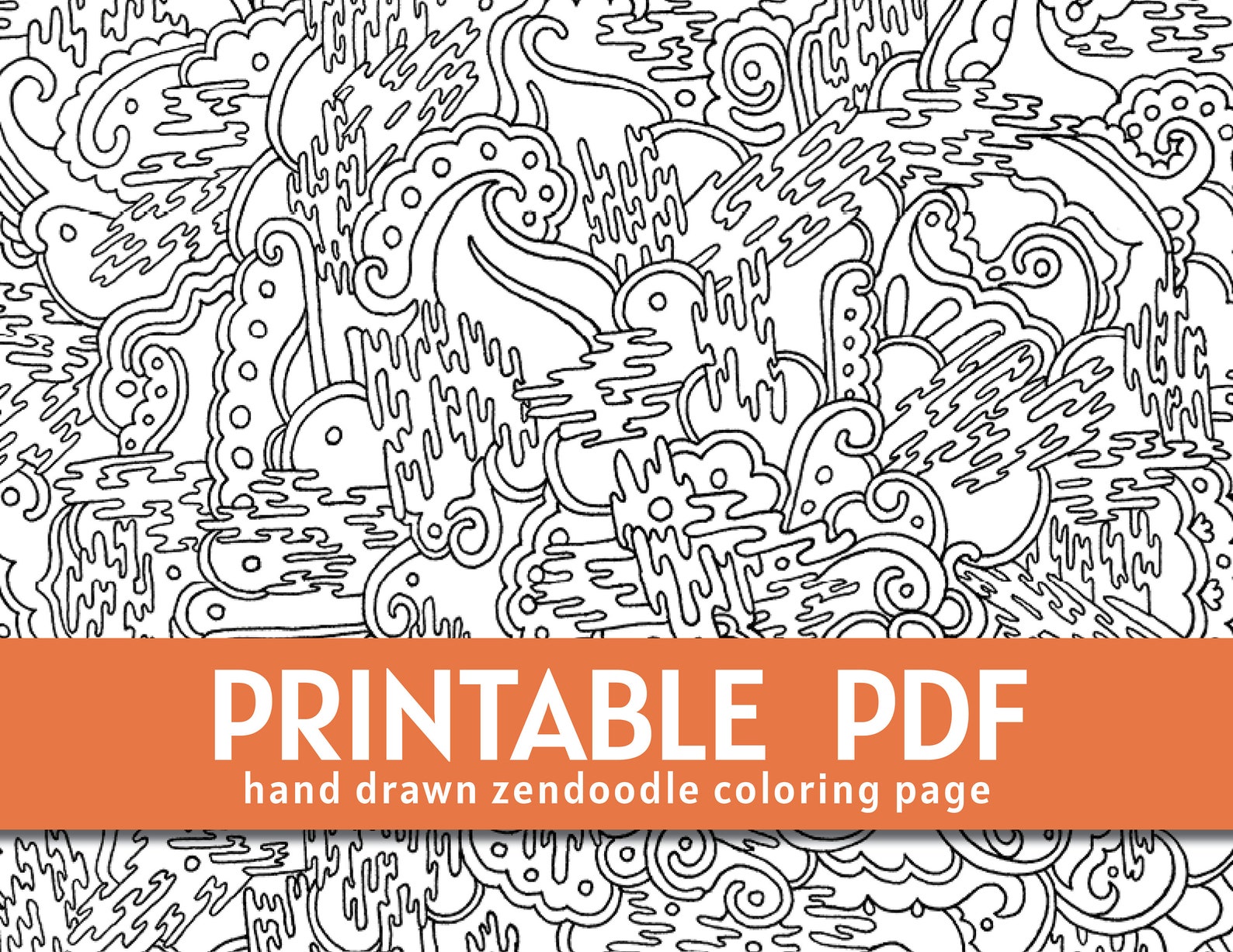 Original Doodle Coloring Page Printable - Etsy