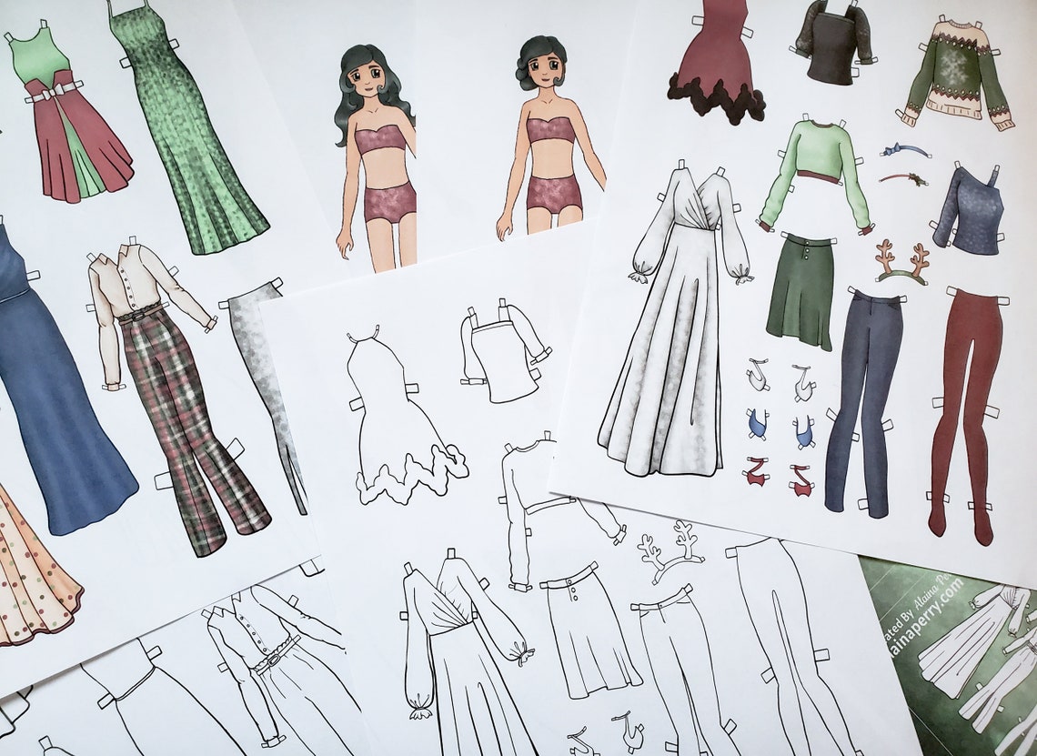 Paper Doll Print & Color Holiday Collection - Etsy