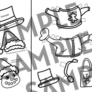 Christmas Snowman Paper Doll Kids Activity - Etsy