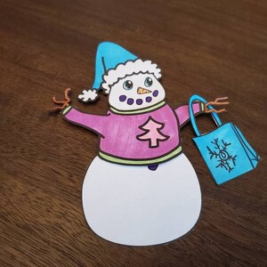 Christmas Snowman Paper Doll Kids Activity - Etsy