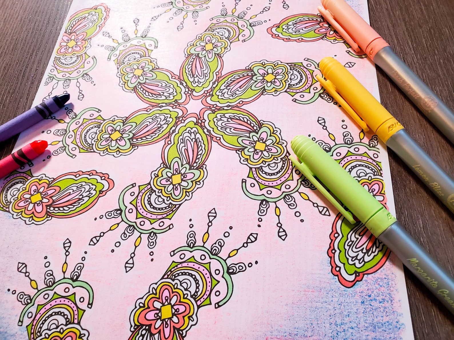 Funky Spiral Mandala Coloring Page Printable - Etsy