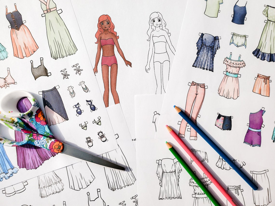 Paper Doll Print & Color Summer Collection - Etsy