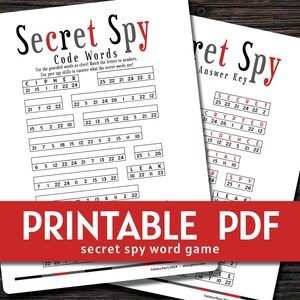 Secret Spy Word Game - Printable - Etsy