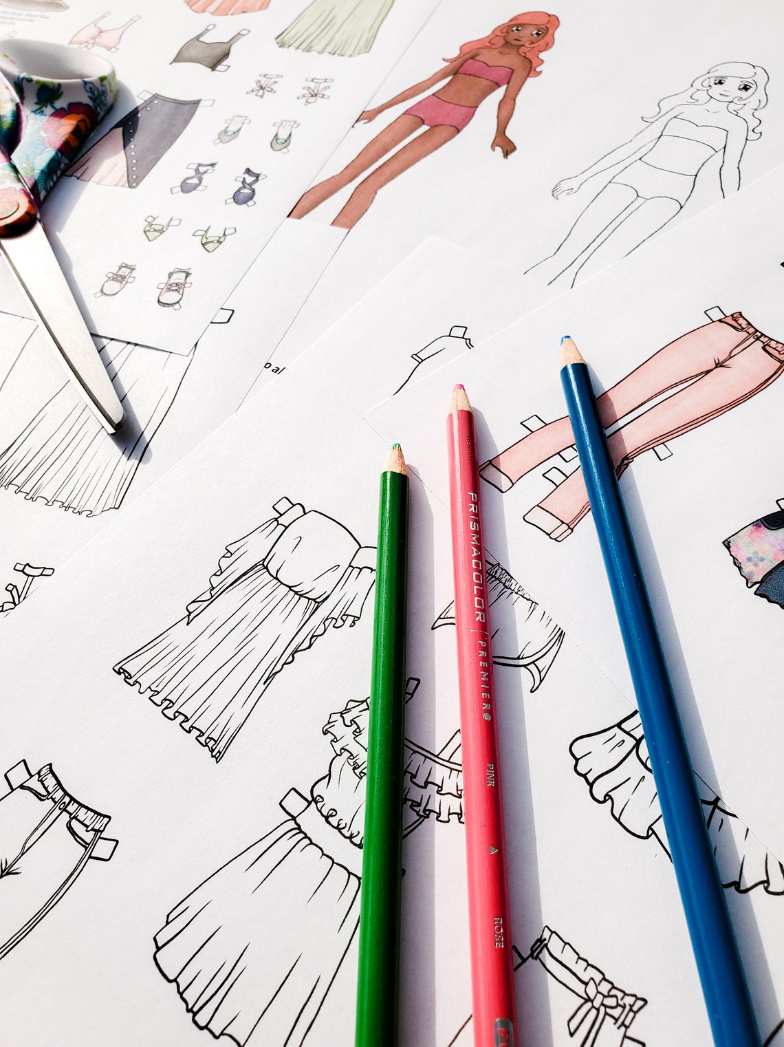 Paper Doll Print & Color Summer Collection - Etsy