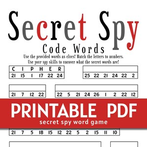 Secret Spy Word Game - Printable - Etsy