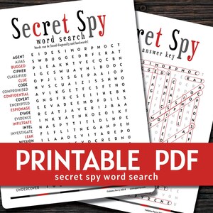 Secret Spy Word Search - Printable - Etsy