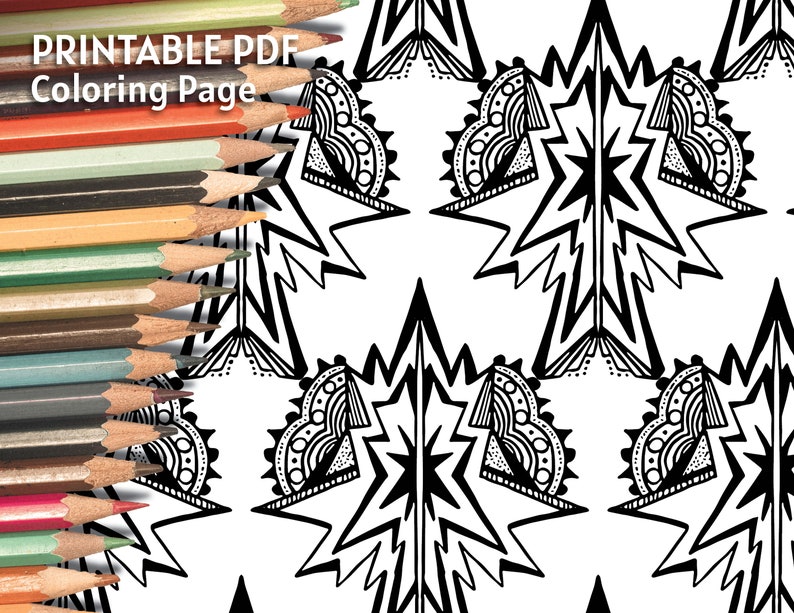 All Over Pattern Fun Printable Coloring Page - Etsy