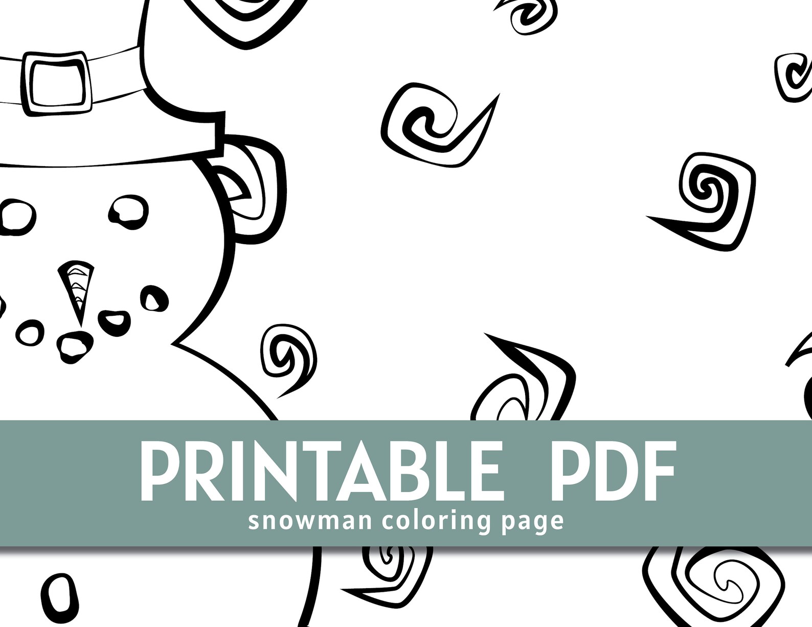 Snowman Coloring Page - Printable PDF - Etsy
