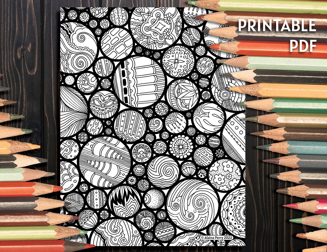 Doodle Coloring Page - Etsy