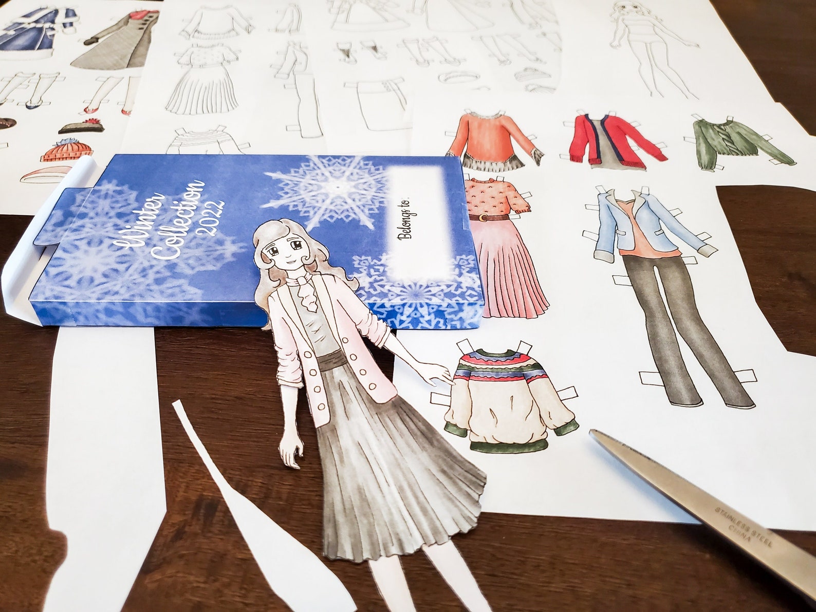 Printable Paper Doll Coloring Pages - Winter Collection - Etsy