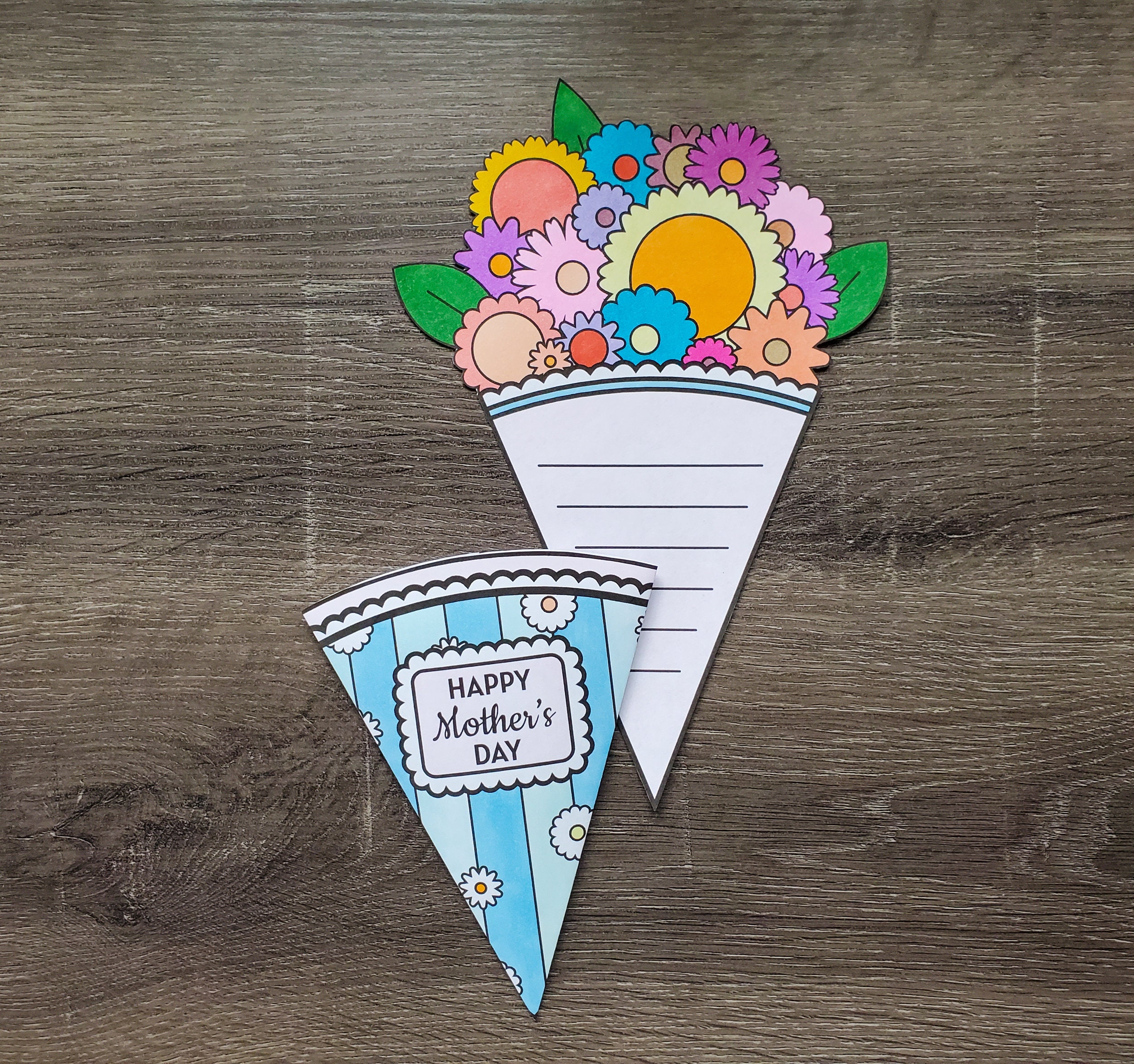 Printable Mother's Day Card - Bouquet of Flowers Coloring Card - Etsy