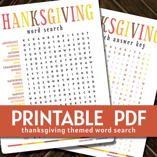 Autumn / Fall Word Search Printable - Etsy