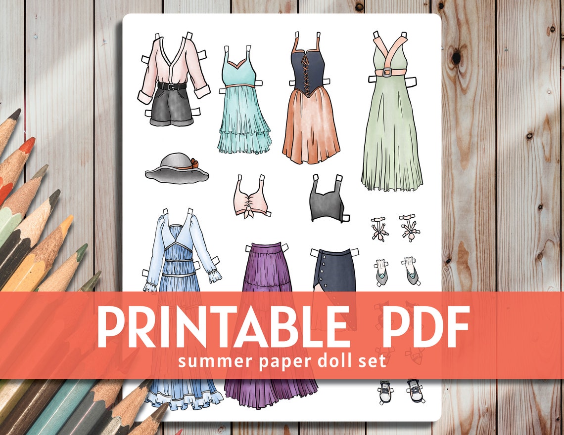 Paper Doll Print & Color Summer Collection - Etsy