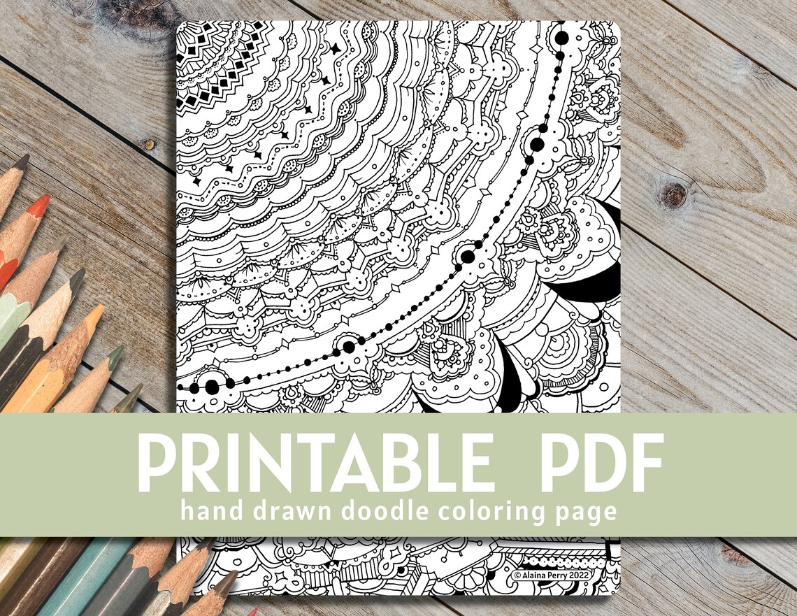 Lacy Doodle Coloring Page - Printable - Etsy